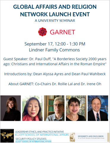 Clone of GARNET Launch | Department of World Religions | Columbian College of Arts & Sciences ...